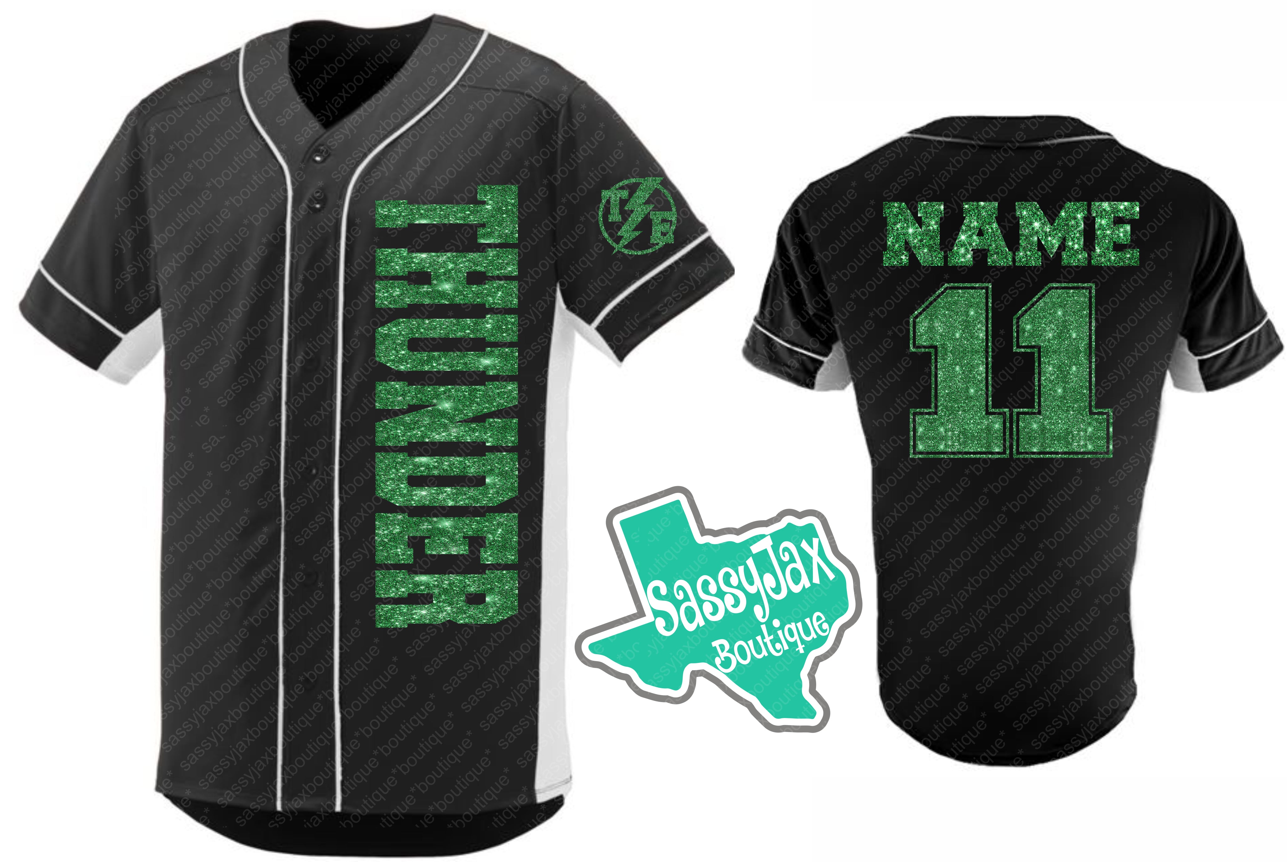 Thunder Extreme: “Baseball Jersey" Black – SassyJax Boutique